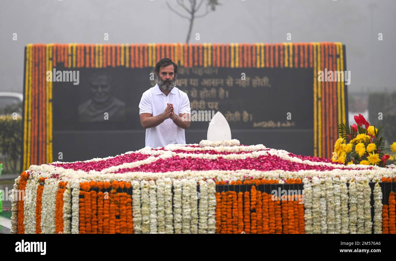NEW DELHI, INDIA - DECEMBER 26: Congress Leader Rahul Gandhi pays ...