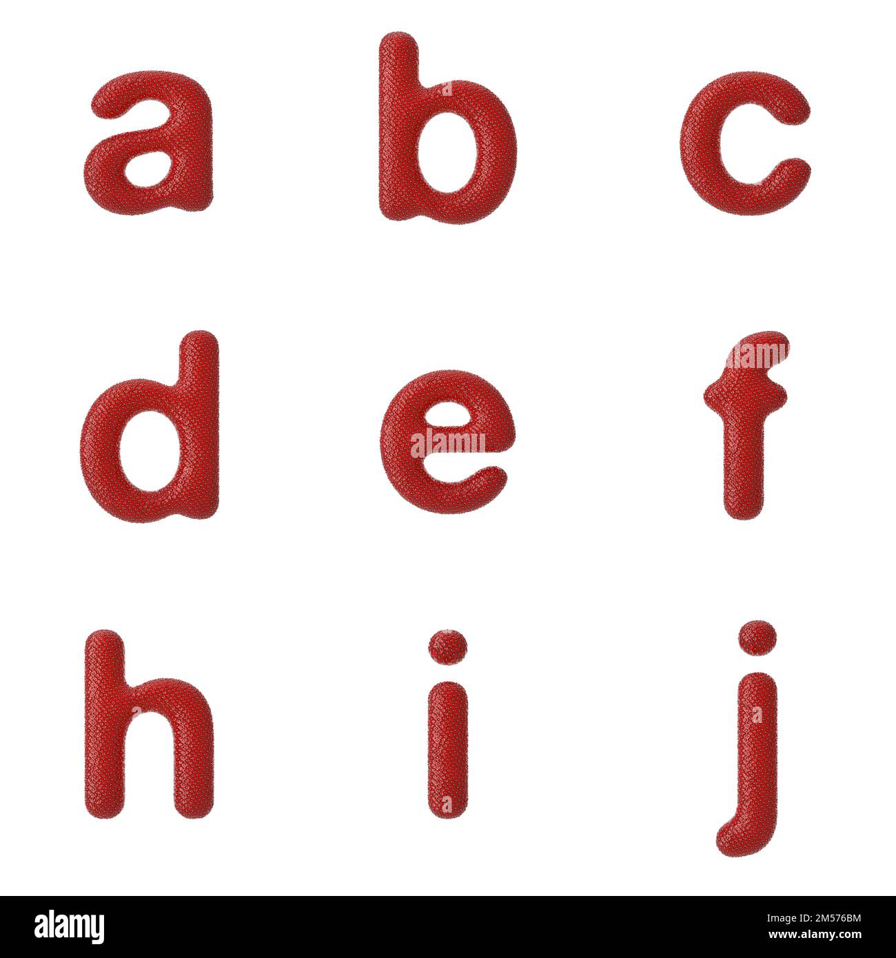 3D Rendering of Strawberry Alphabet, Numbers, Punctuation Marks ...