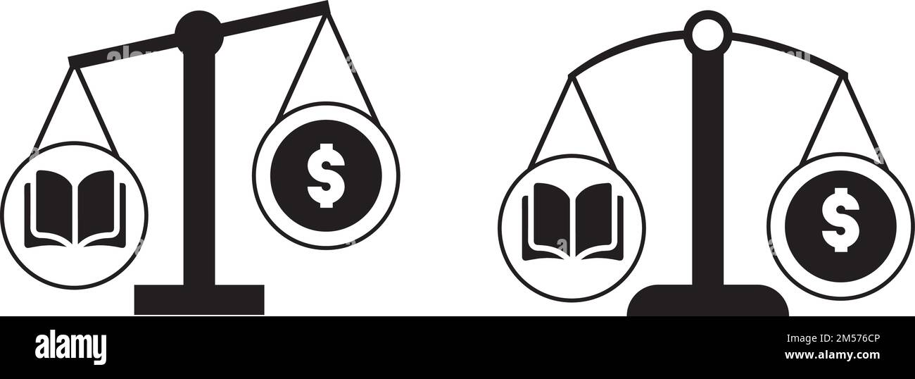 An illustration of an editable icons of education and finance on ...