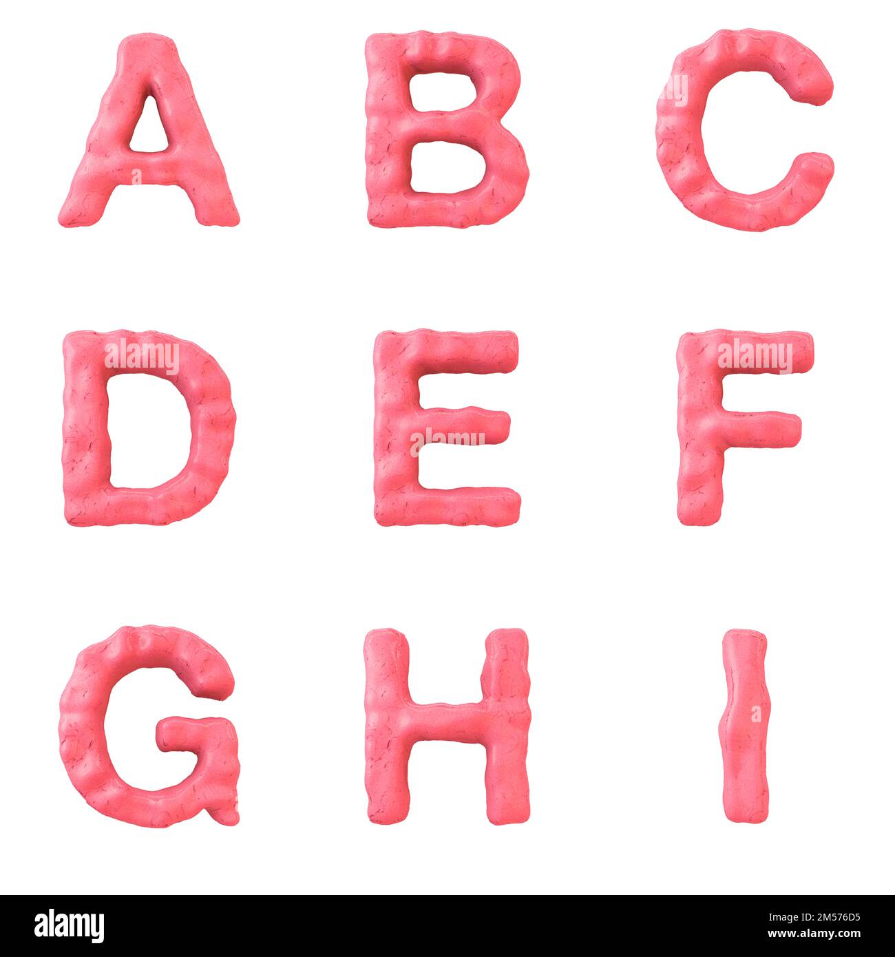 3D Rendering of Toy Clay Alphabet, Numbers and Punctutation Marks on ...