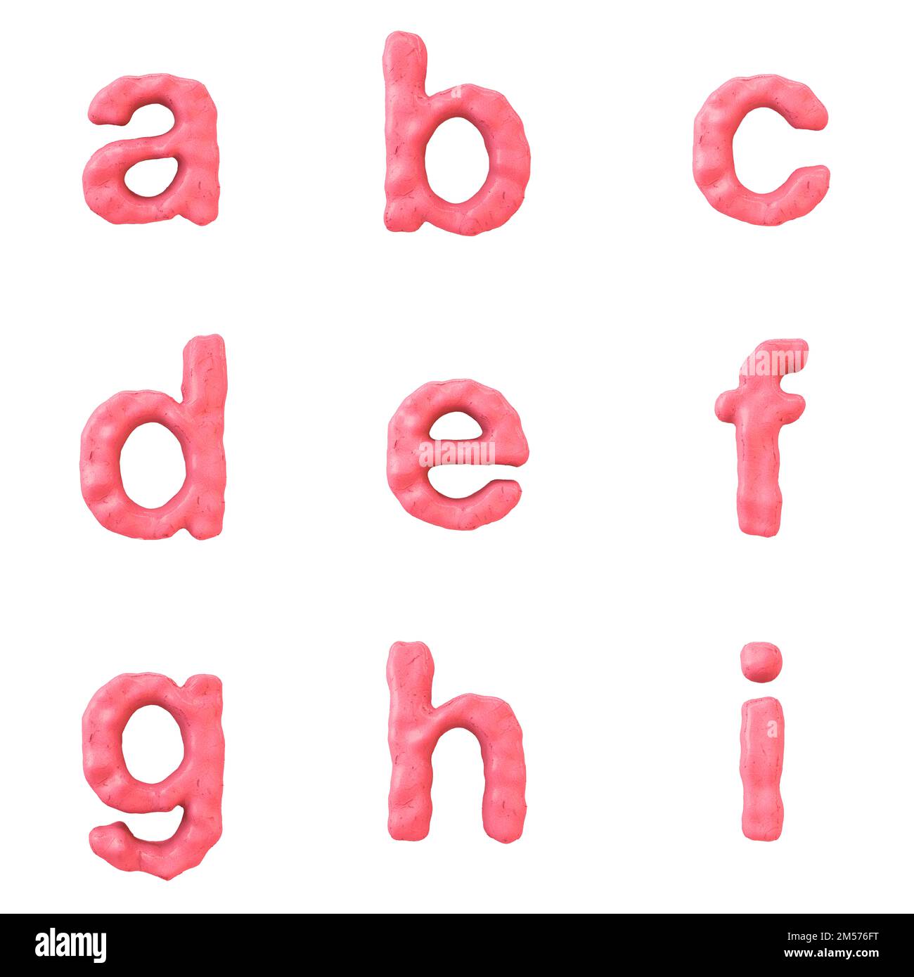3D Rendering of Toy Clay Alphabet, Numbers and Punctutation Marks on ...