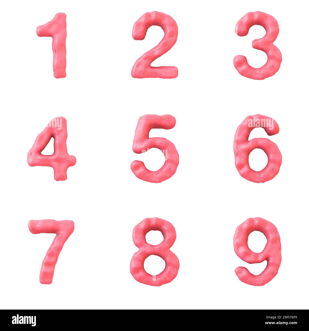 3D Rendering of Toy Clay Alphabet, Numbers and Punctutation Marks on ...