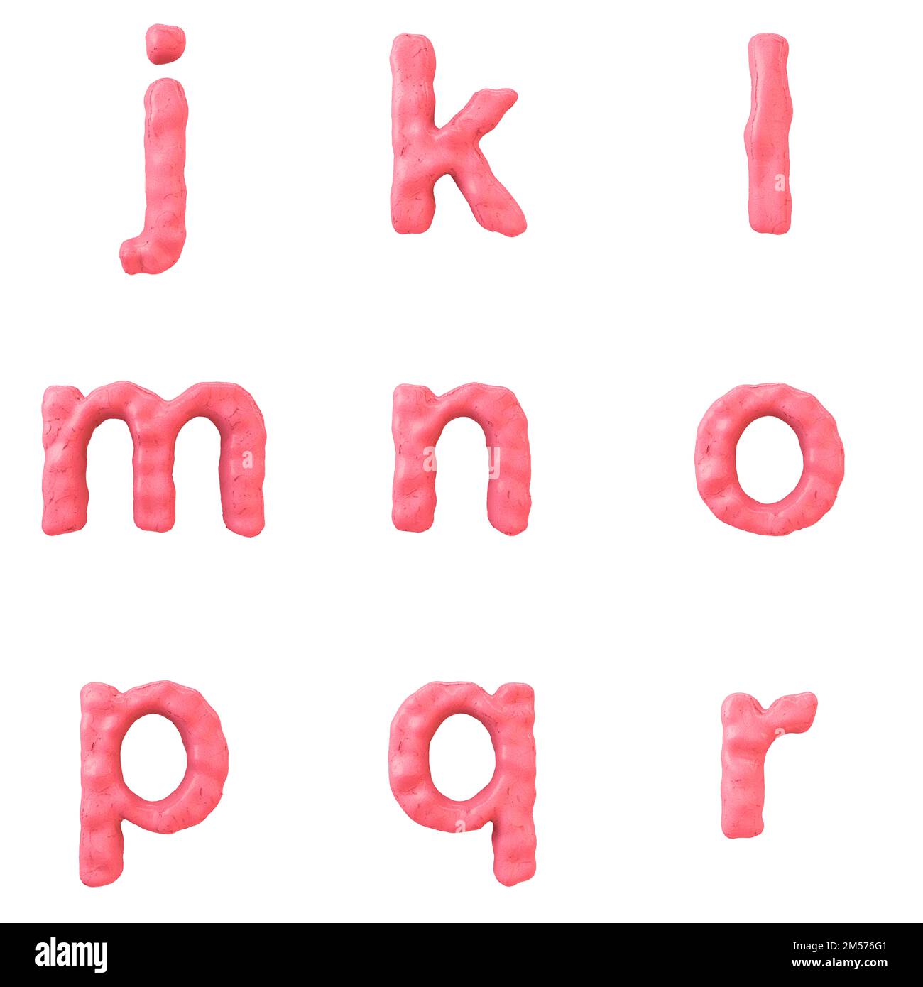 3D Rendering of Toy Clay Alphabet, Numbers and Punctutation Marks on ...