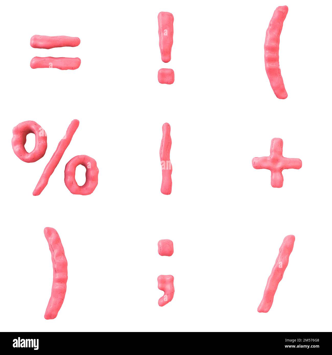 3D Rendering of Toy Clay Alphabet, Numbers and Punctutation Marks on ...