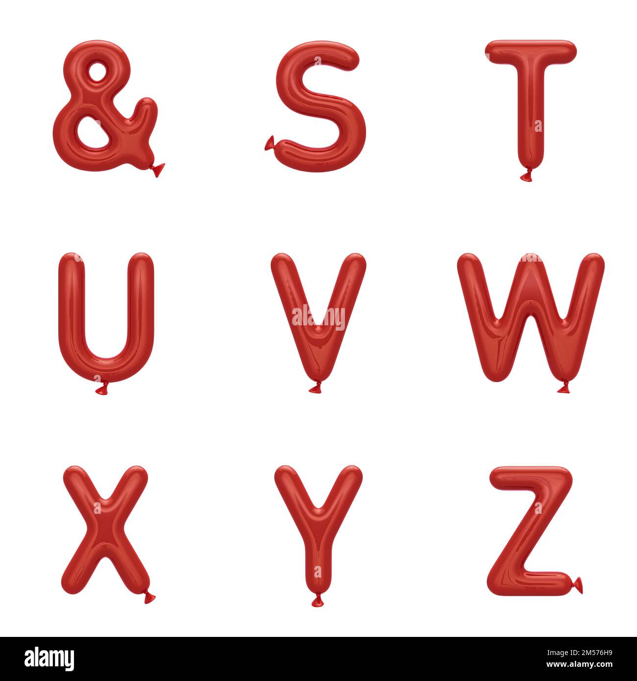 3D Render Set of Balloon Font including Letters, Numbers and ...