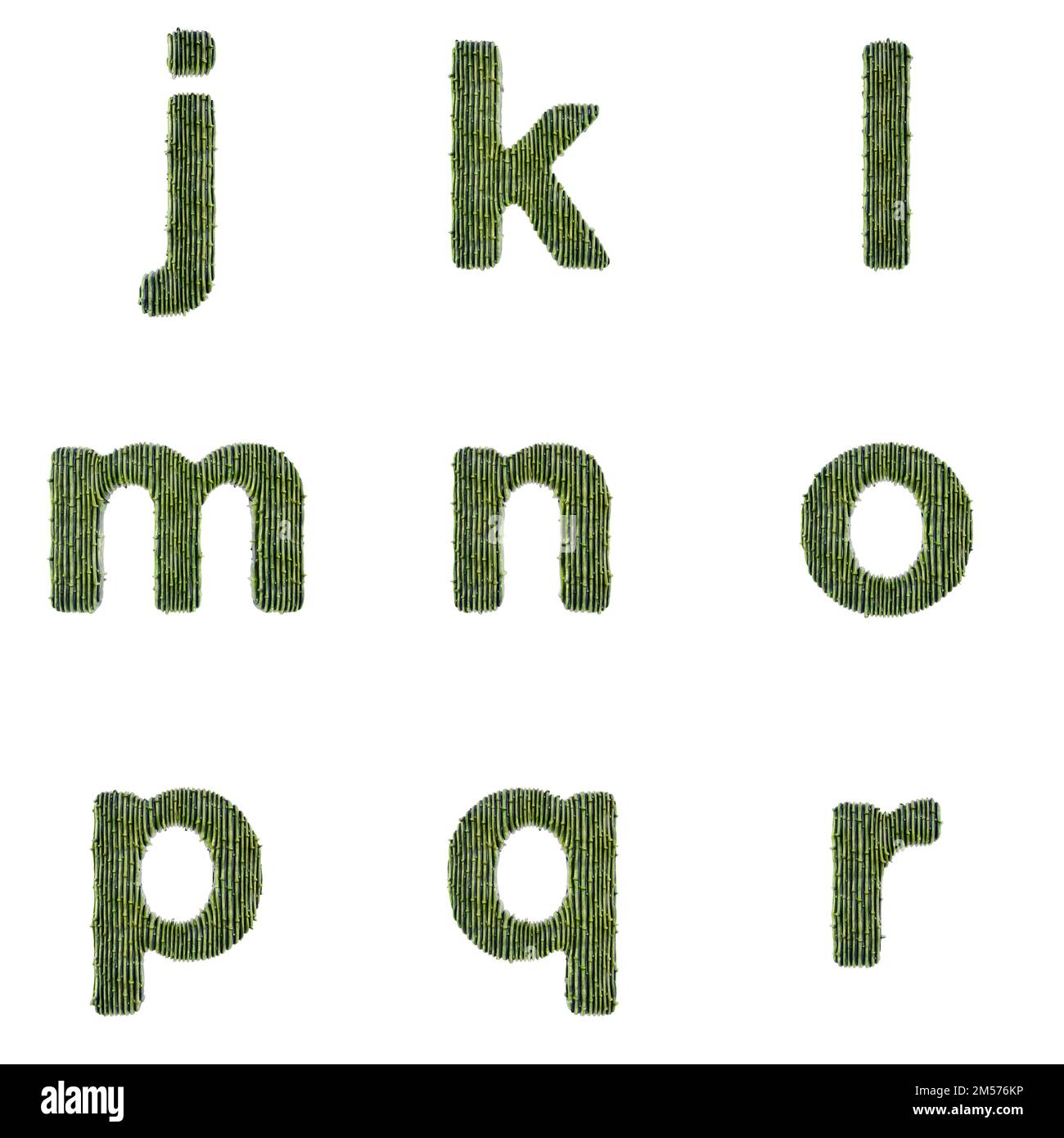 3D Render Set of Bamboo Font including Letters, Numbers and Punctuation ...