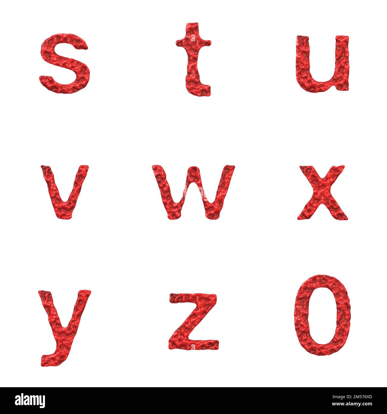 3D Rendering Set of Bloody Font Alphabet, Numbers and Punctutation ...