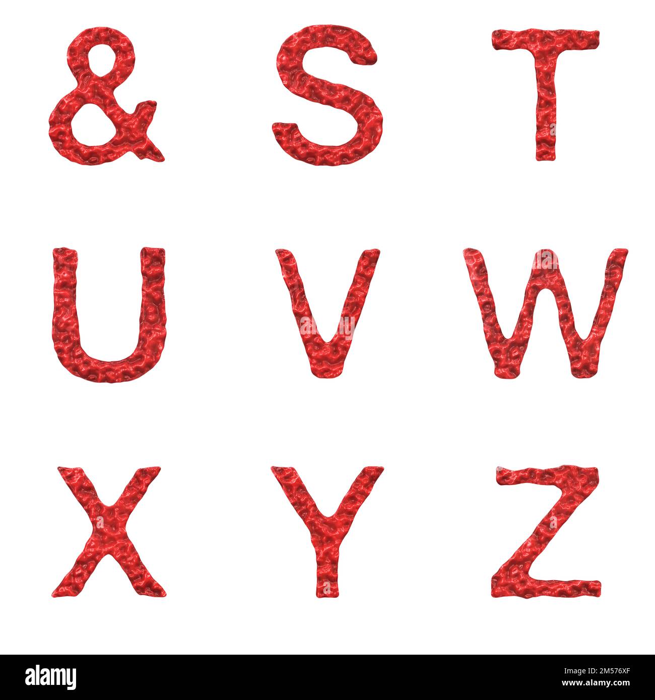 3D Rendering Set of Bloody Font Alphabet, Numbers and Punctutation ...