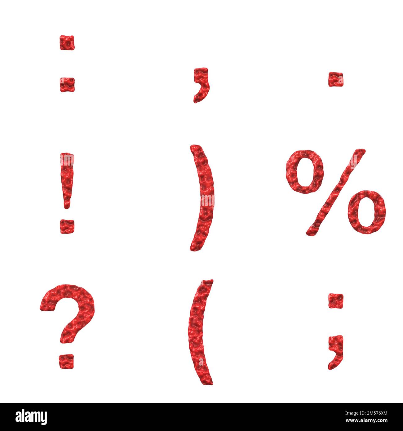 3D Rendering Set of Bloody Font Alphabet, Numbers and Punctutation ...