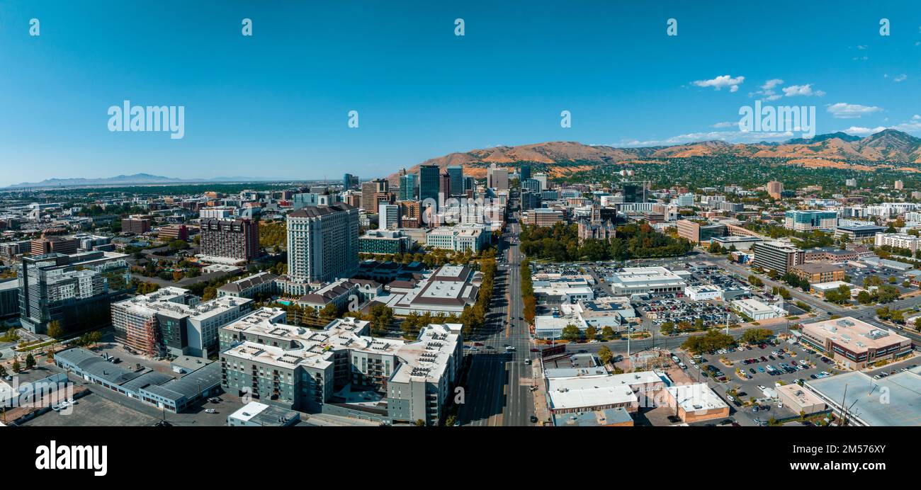 Salt lake city aerial temple hi-res stock photography and images - Alamy
