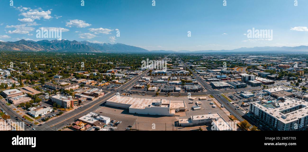 Aerial view salt lake temple hi-res stock photography and images - Alamy