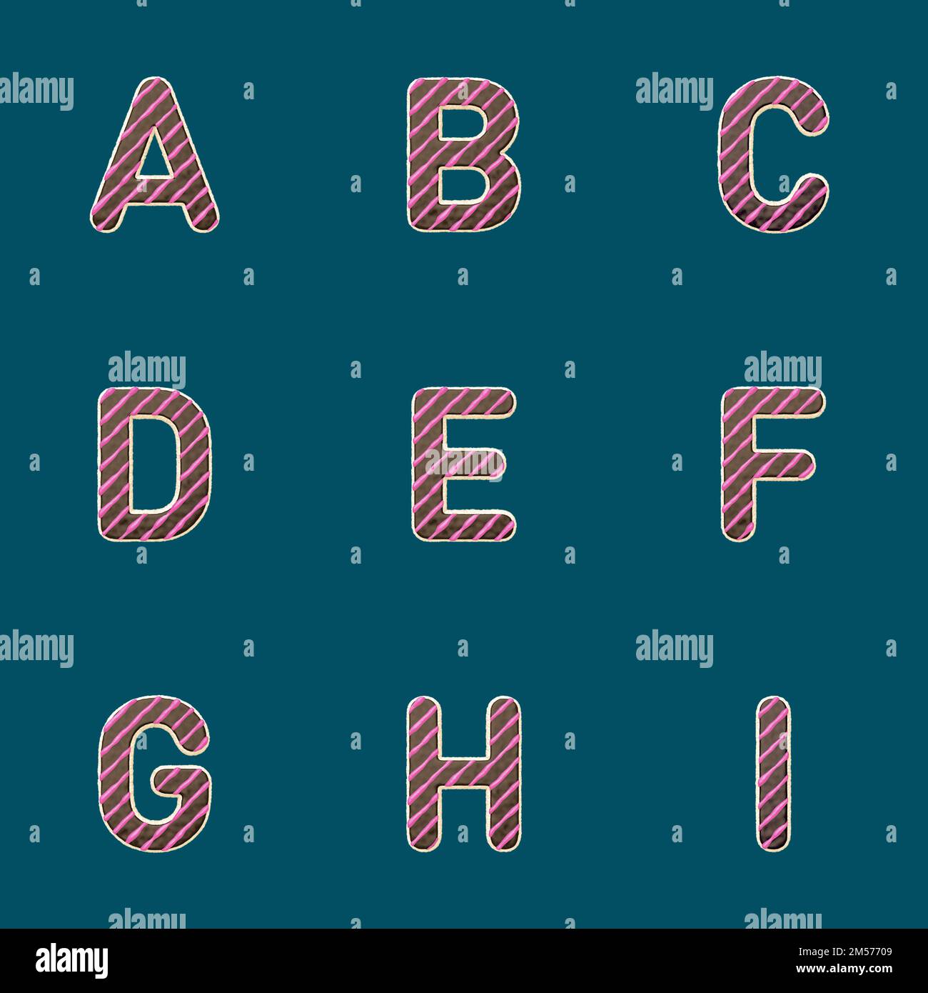 3D Render Set of Cake Font including Letters, Numbers and Punctuation ...