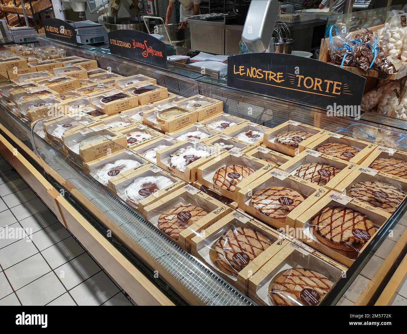 Bergamo, Italy - April 29, 2022: Food selection in Italian Iper ...