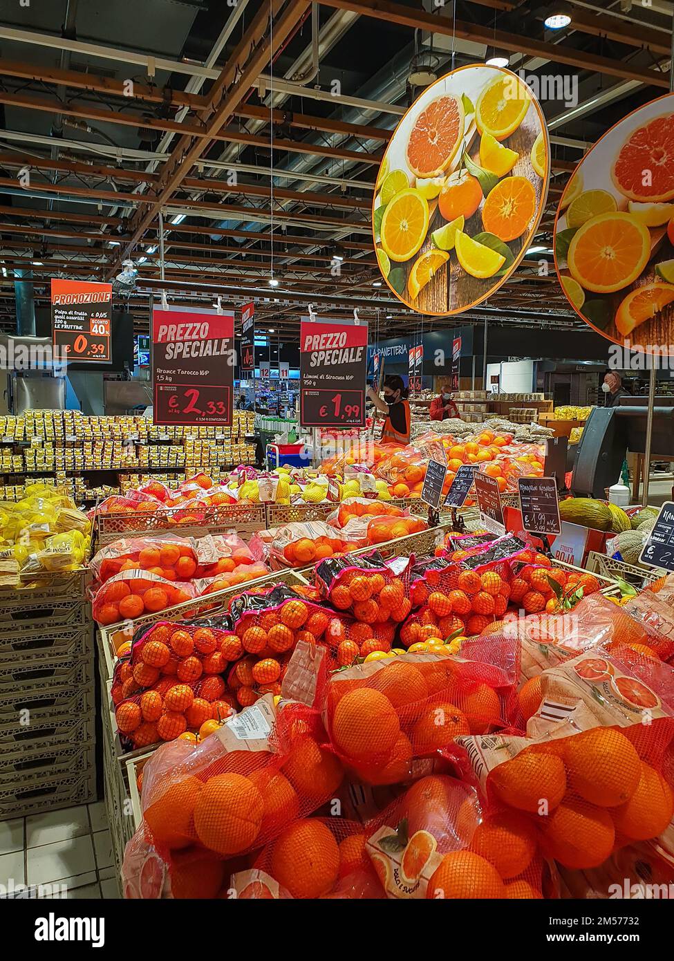 Bergamo, Italy - April 29, 2022: Food selection in Italian Iper ...