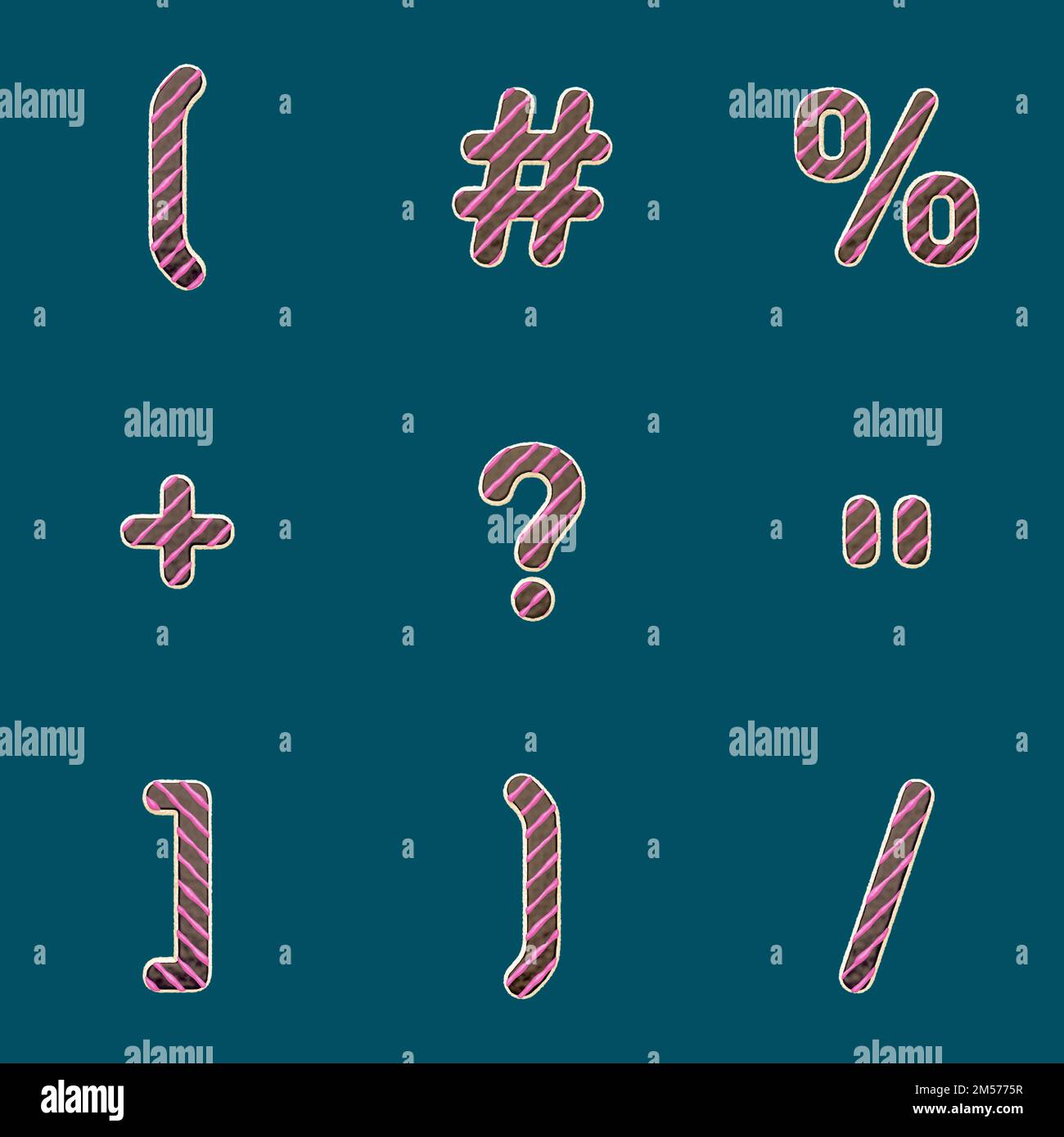 3D Render Set of Cake Font including Letters, Numbers and Punctuation ...