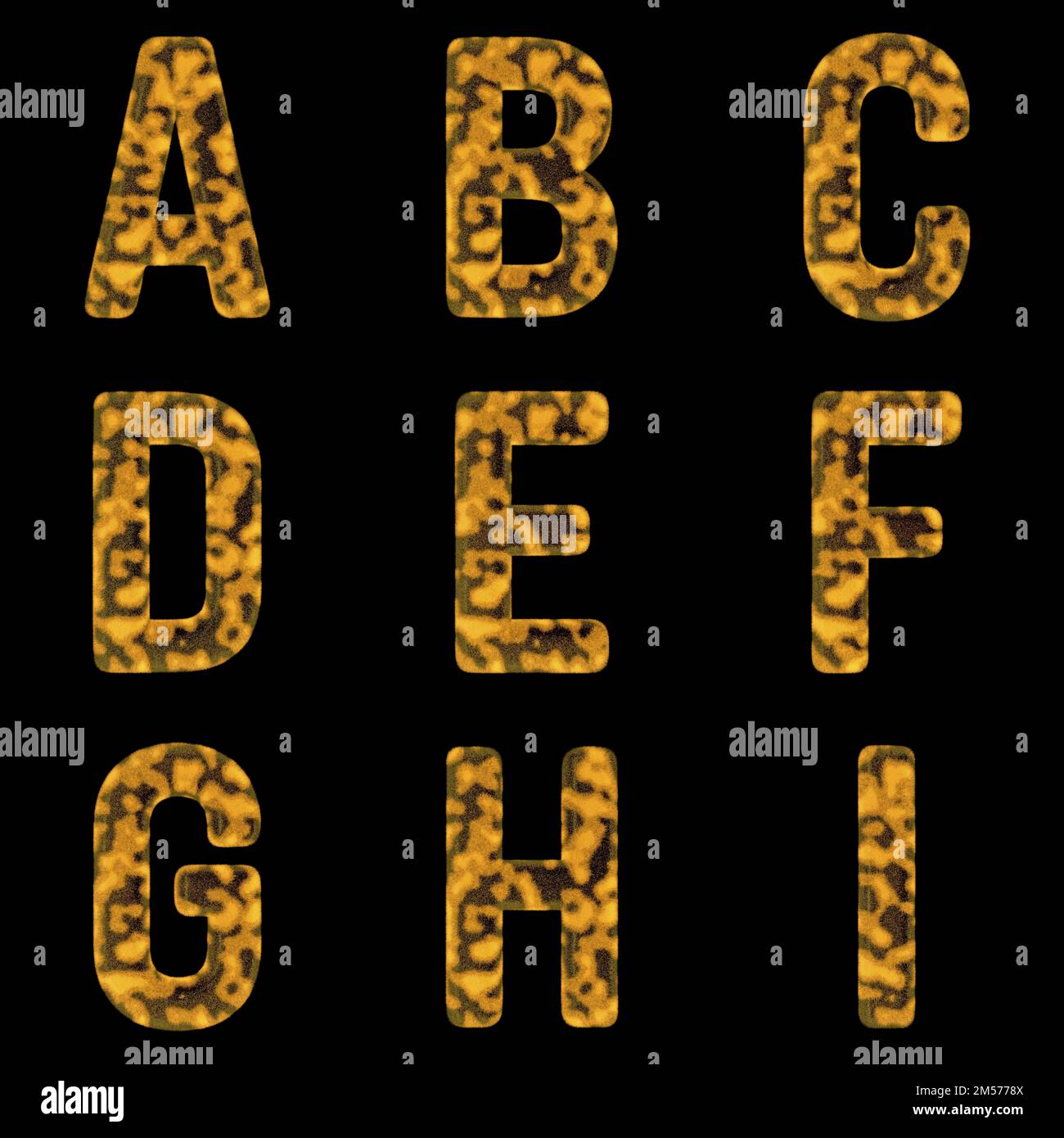 3D Render Set of Cheetah Alphabet - Font including Letters, Numbers and ...