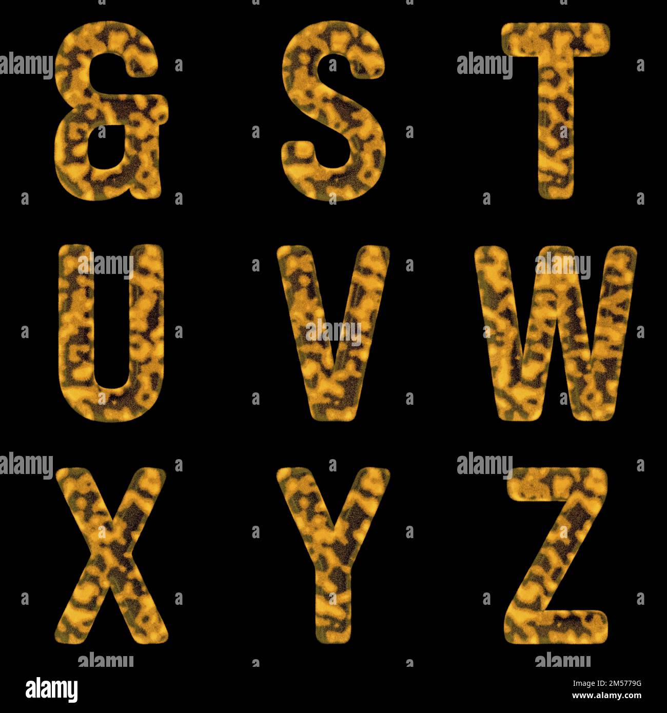 3D Render Set of Cheetah Alphabet - Font including Letters, Numbers and ...