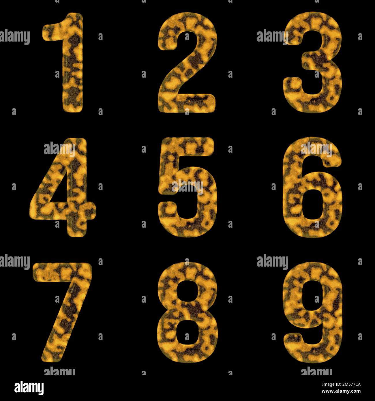 3D Render Set of Cheetah Alphabet - Font including Letters, Numbers and ...