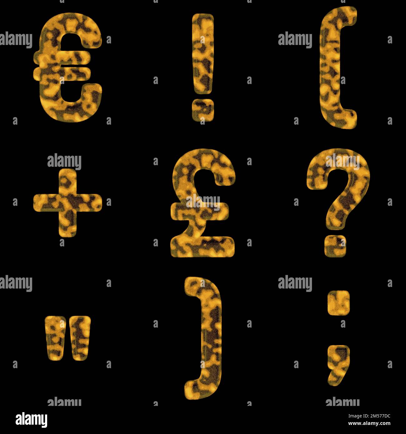 3D Render Set of Cheetah Alphabet - Font including Letters, Numbers and ...