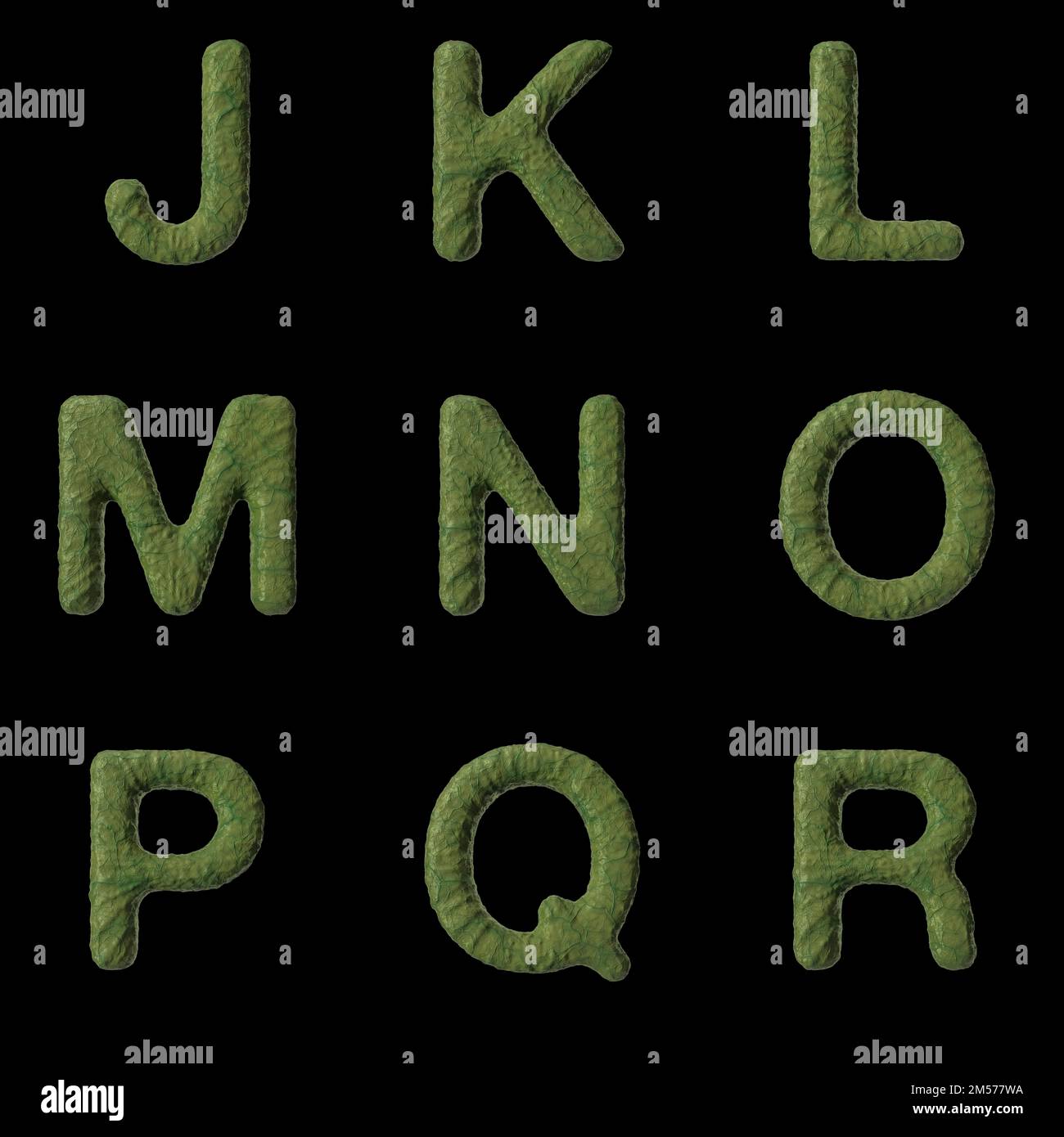 3D Render Set of Strong Green Super Hero Font including letters ...