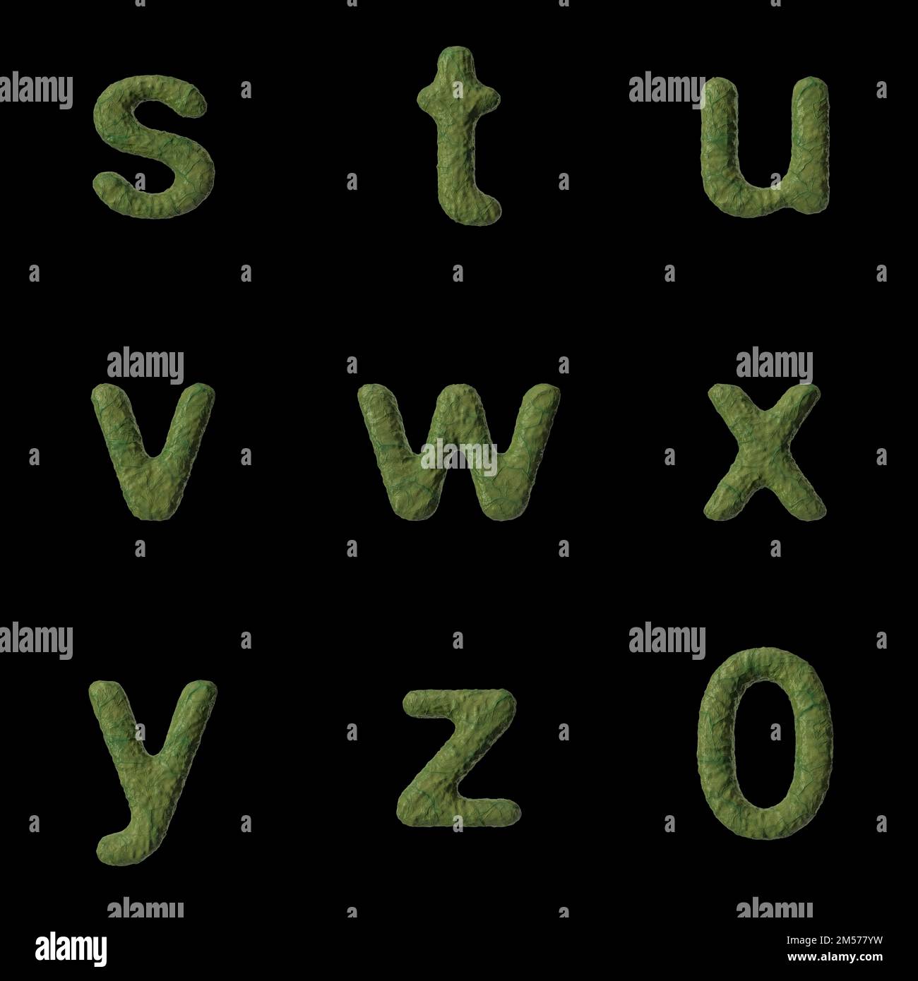 3D Render Set of Strong Green Super Hero Font including letters ...