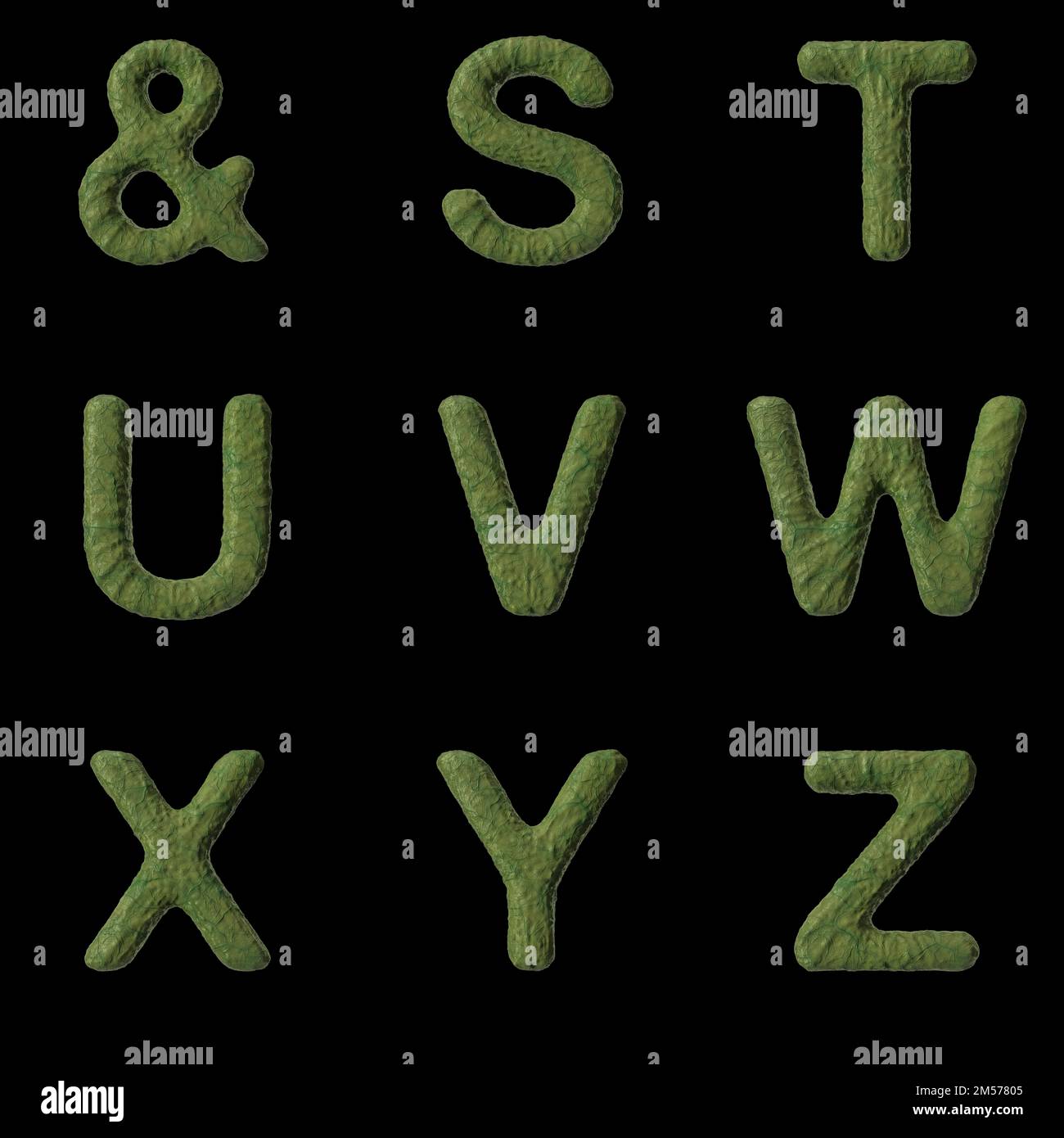 3D Render Set of Strong Green Super Hero Font including letters ...