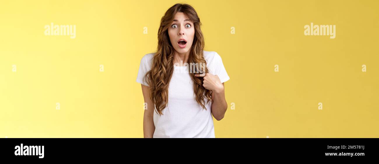 You Mean Me Surprised Questioned Impressed Gasping Cute Girl Pointing