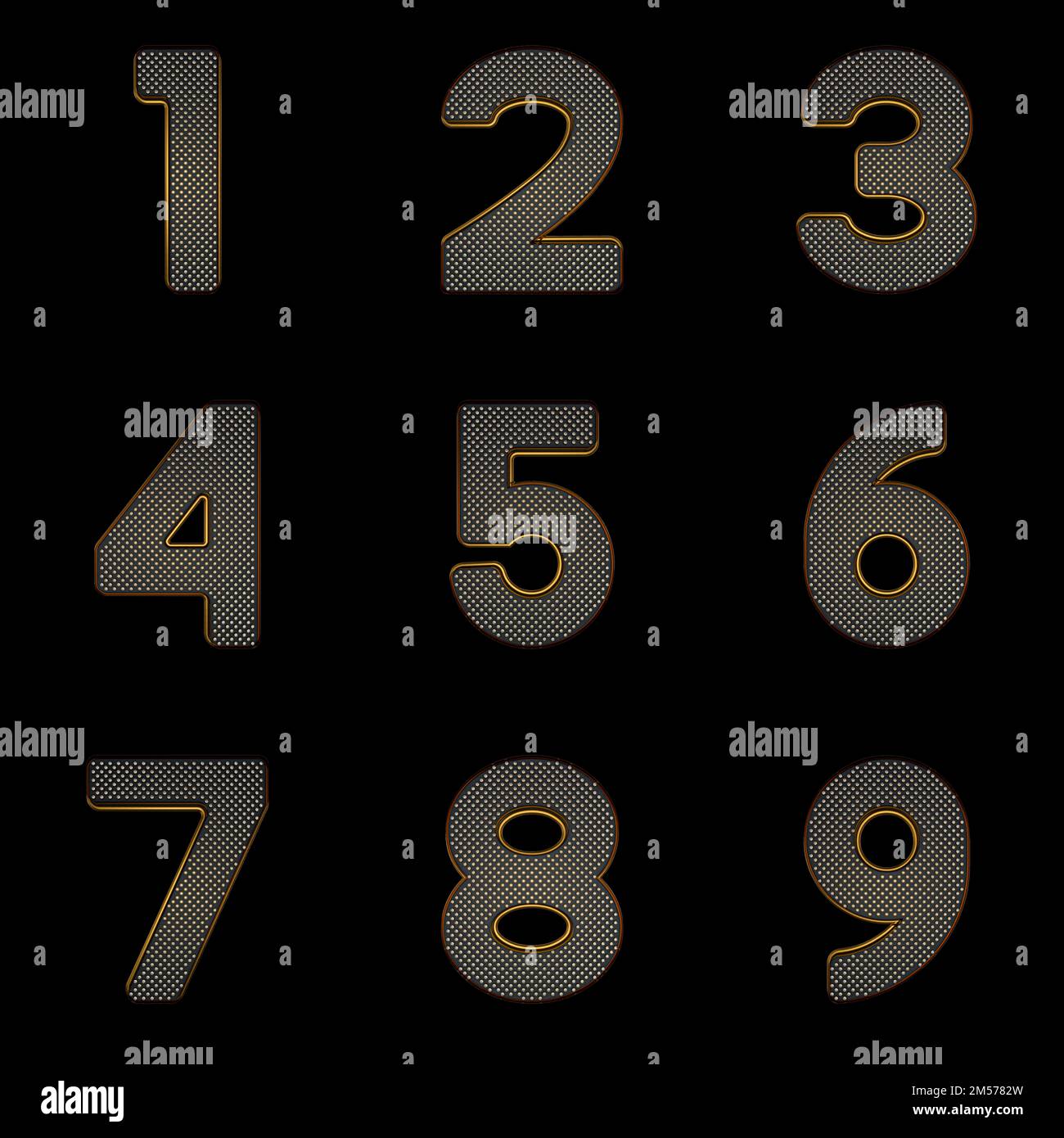 3D Render Set of Diamonds and Gold Font including letters, numbers and ...