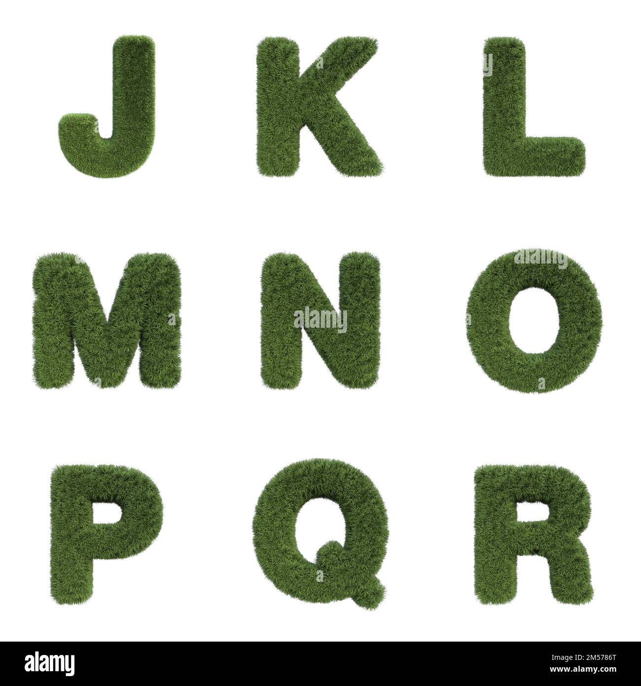 3D Render Set of Grass Font including Letters, Numbers and Punctuation ...