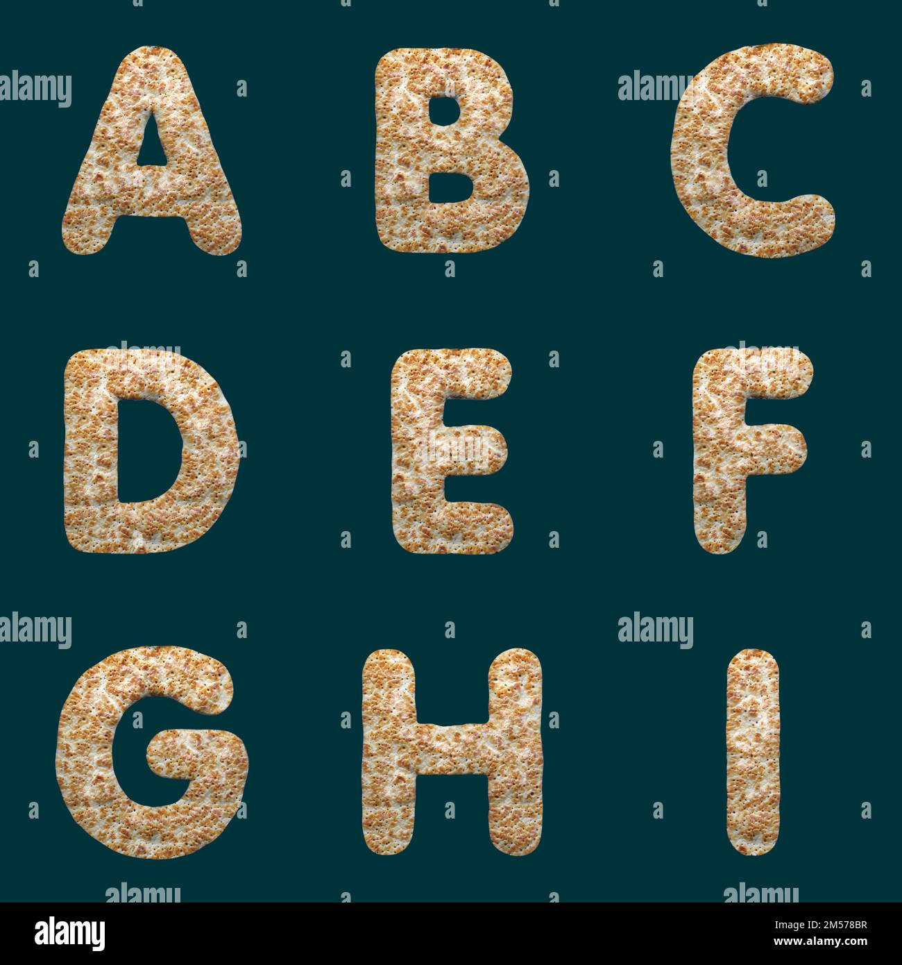 3D Render Set of Pastry Font including Letters, Numbers and Punctuation ...