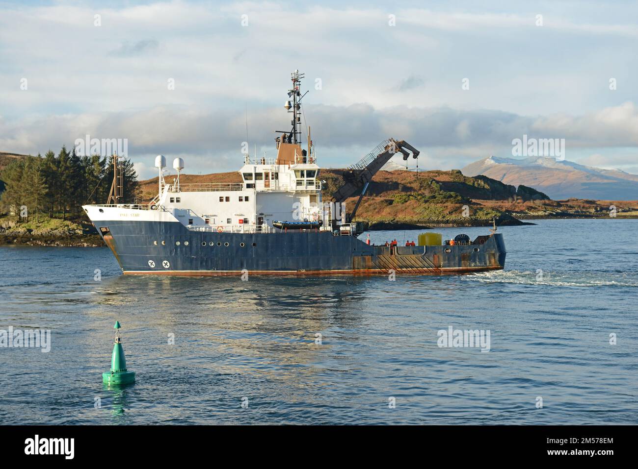 Northern Lighthouse Board's tender POLE STAR engaged in cleaning and ...