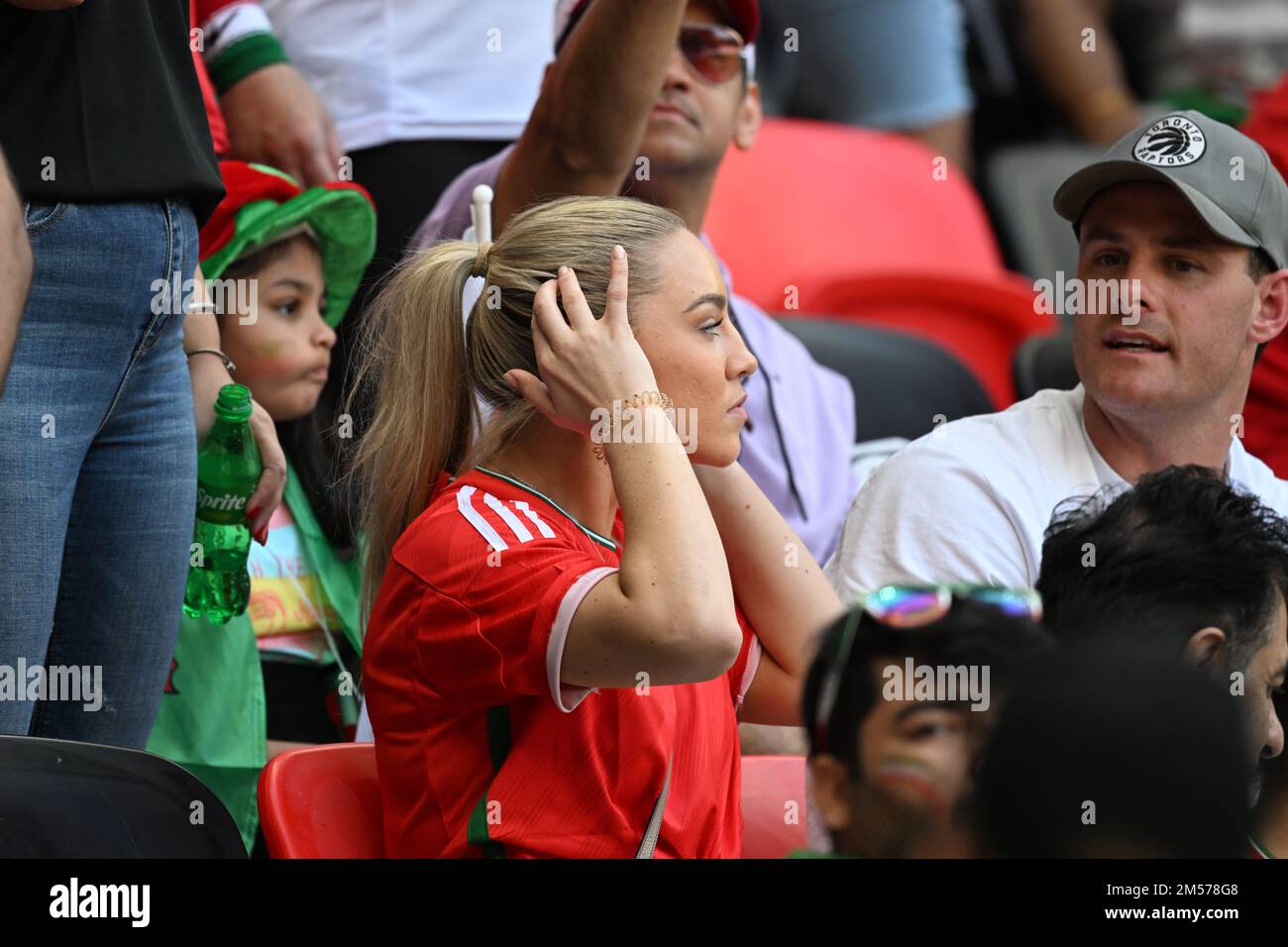Fans in action during the FIFA 2022 World Cup group match between Wales ...