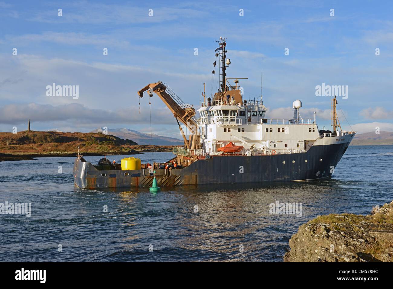 Northern Lighthouse Board's tender POLE STAR engaged in cleaning and ...