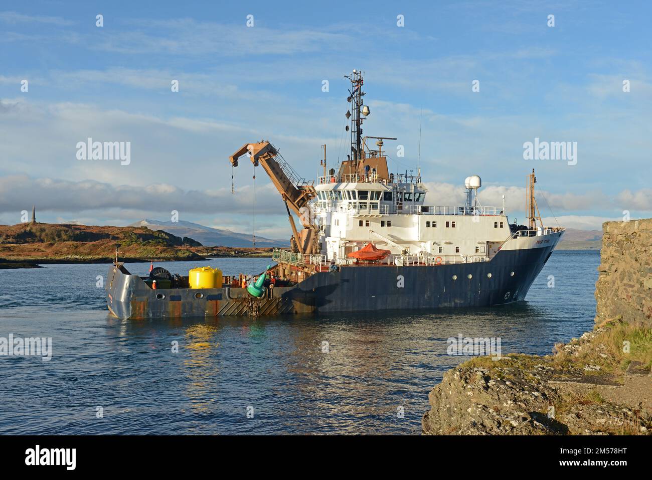 Northern Lighthouse Board's tender POLE STAR engaged in cleaning and ...