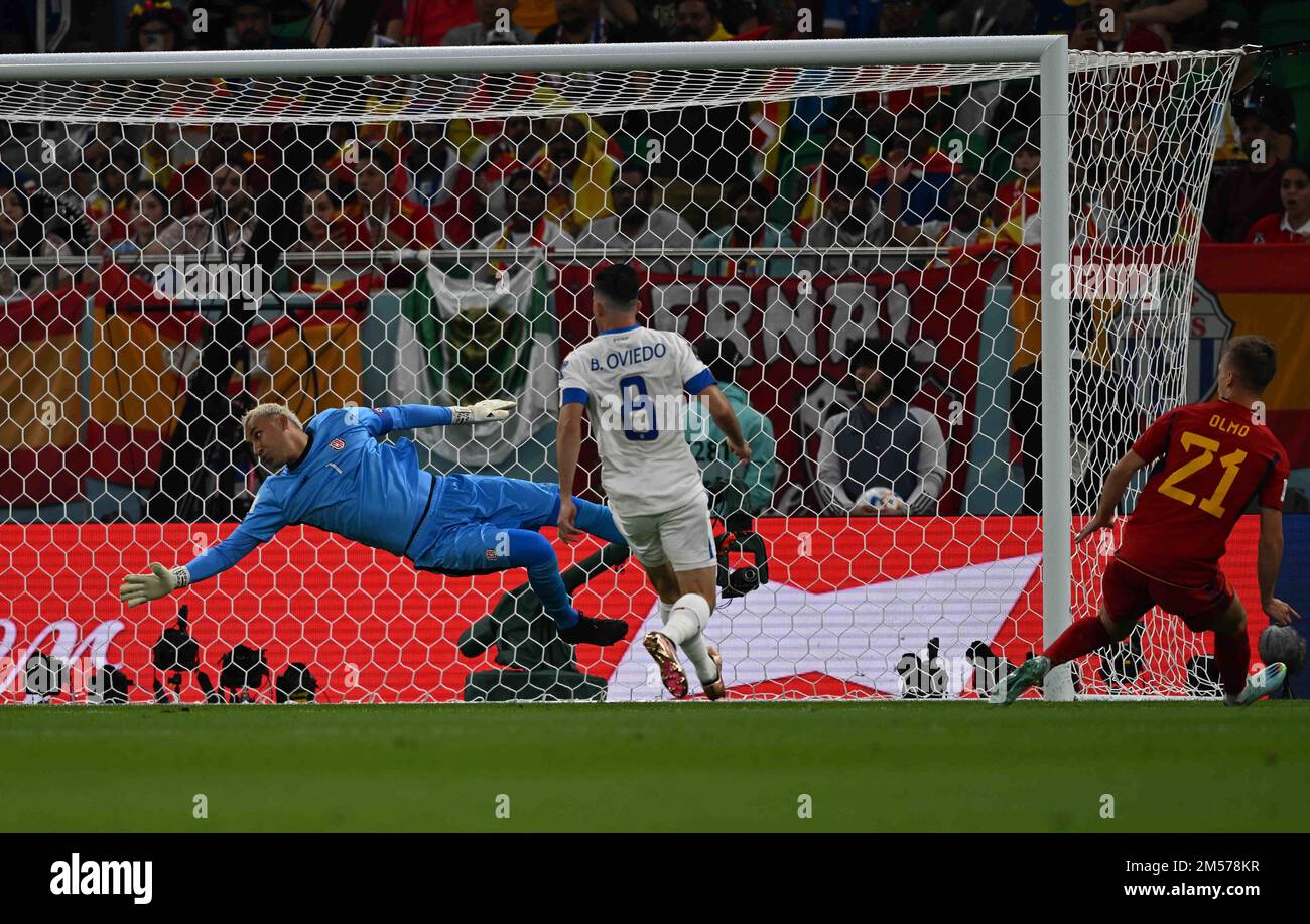 Ferran TORRES scores from the penalty during the FIFA 2022 World Cup ...