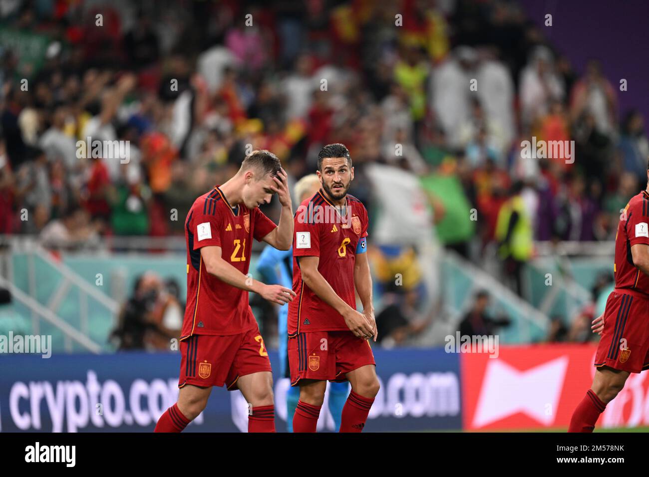 Dani OLMO, KOKE in action during the FIFA 2022 World Cup group match ...