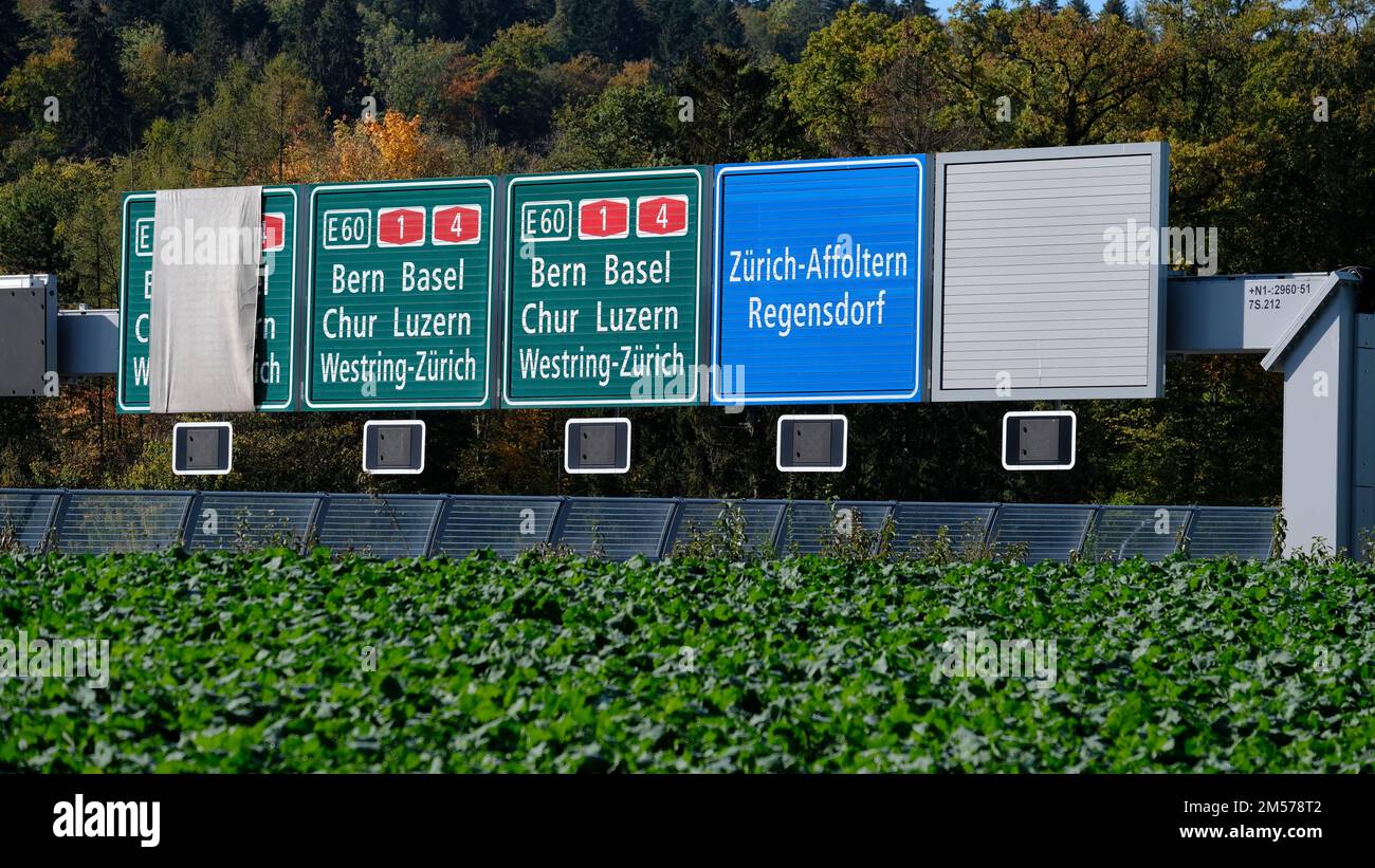 The train directions on boards outside of a train station Stock Photo ...