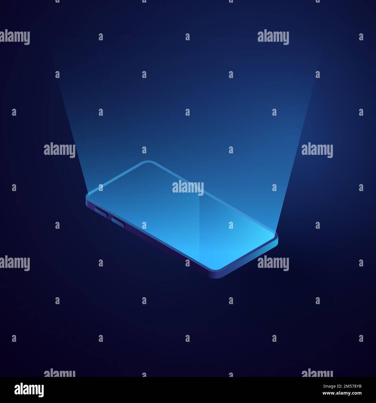 3d isometric phone vector. Smartphone blank screen mock up Stock Vector ...