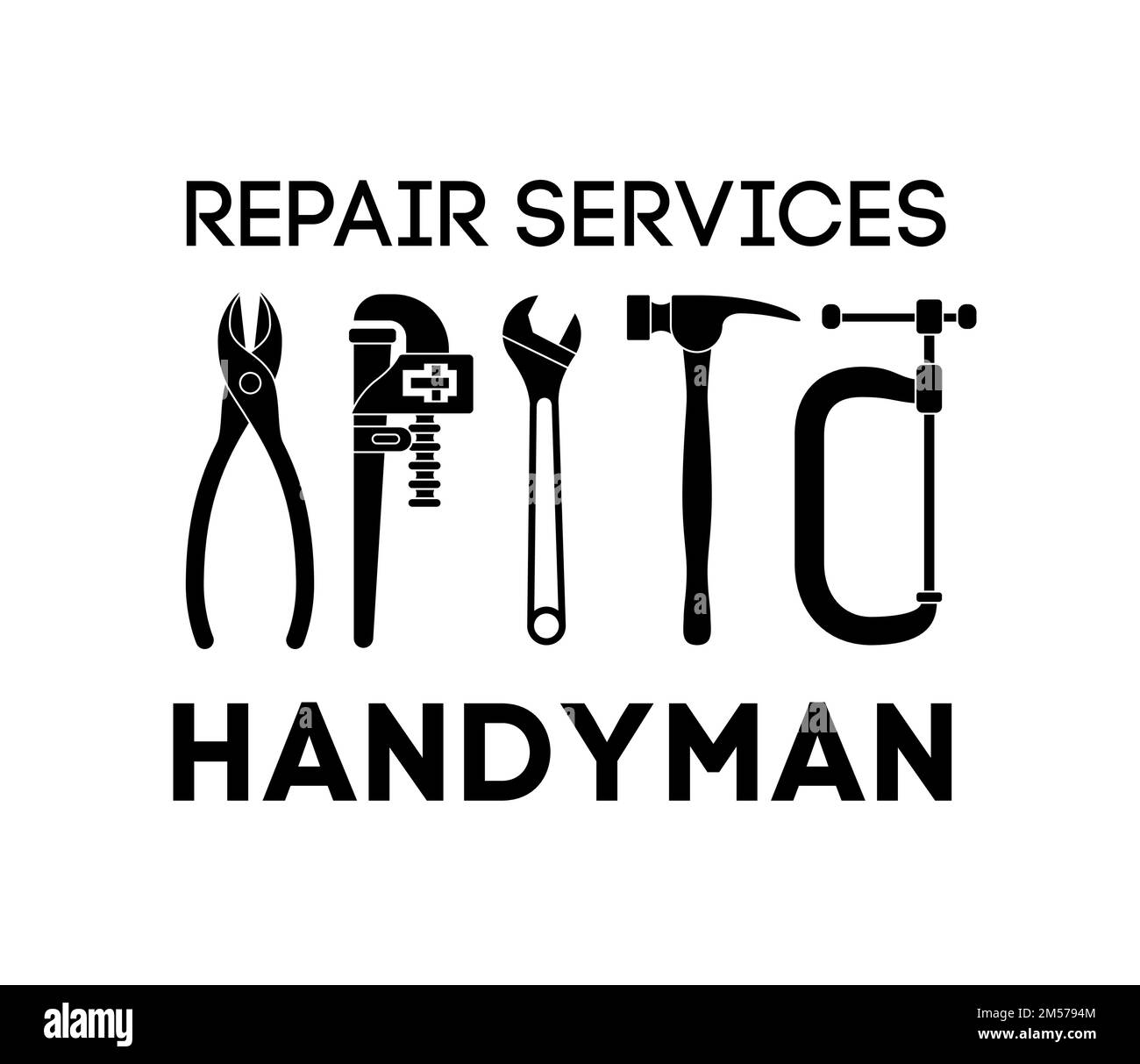 Handyman logo vector design. Vintage vector repair illustration Stock Vector Image & Art - Alamy