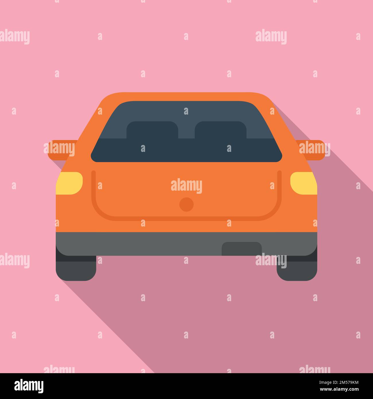 Container car trunk icon flat vector. Open vehicle. Travel familly ...