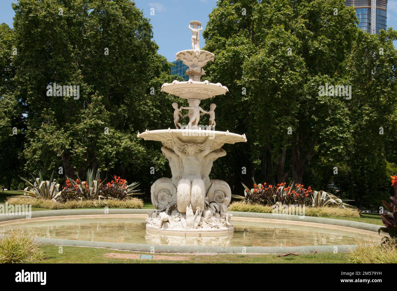 Victorian-era fountain at the Carlton Gardens, Melbourne, Victoria ...