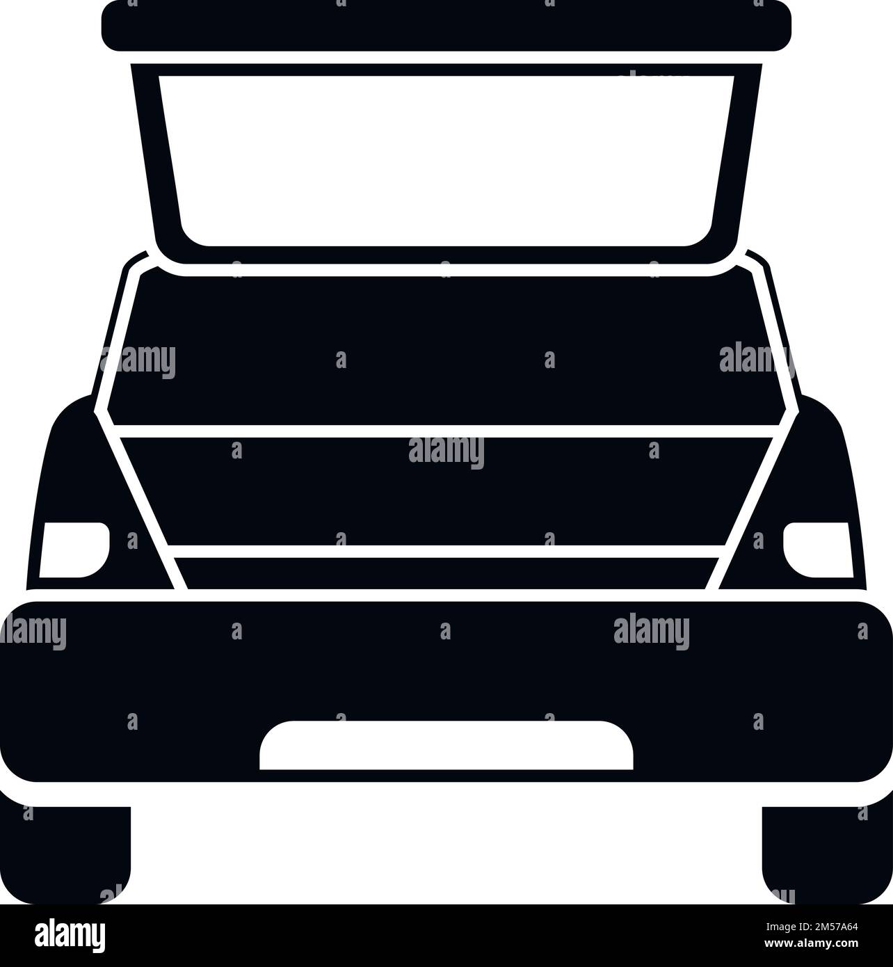 Summer trip car trunk icon simple vector. Open vehicle. Travel back ...