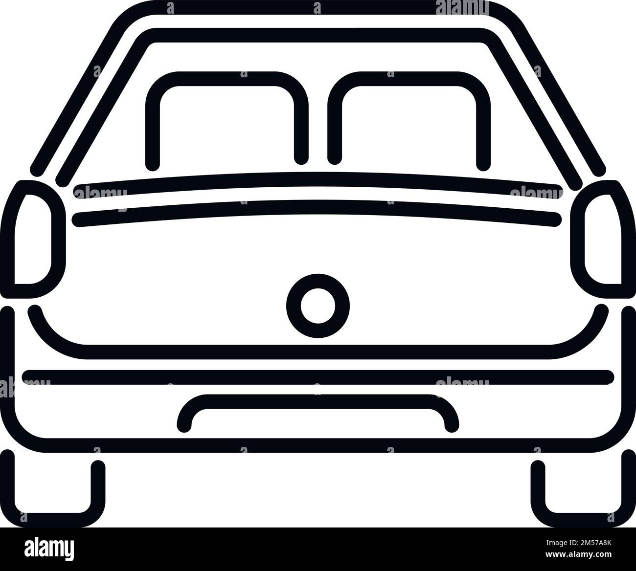 Baggage trunk icon outline vector. Open vehicle. Suitcase side Stock ...