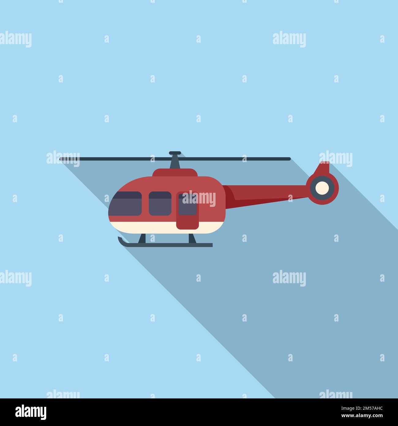 Sea rescue helicopter icon flat vector. Air transport. Coast aviation ...