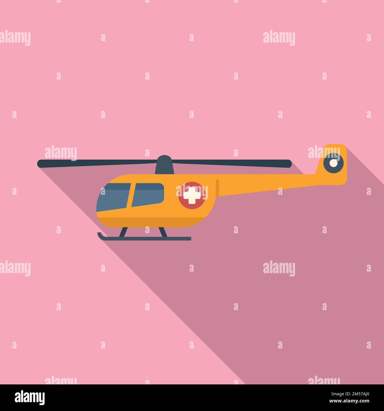 Emergency helicopter icon flat vector. Air transport. Aerial guard ...