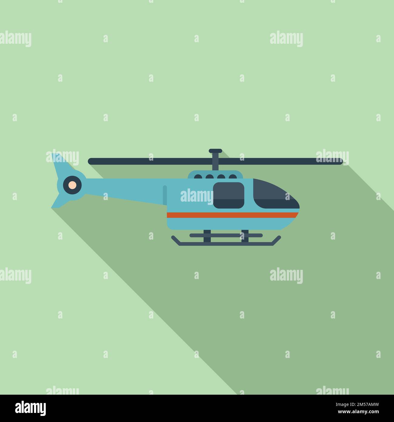 Coast rescue helicopter icon flat vector. Sea guard. Aerial safety ...