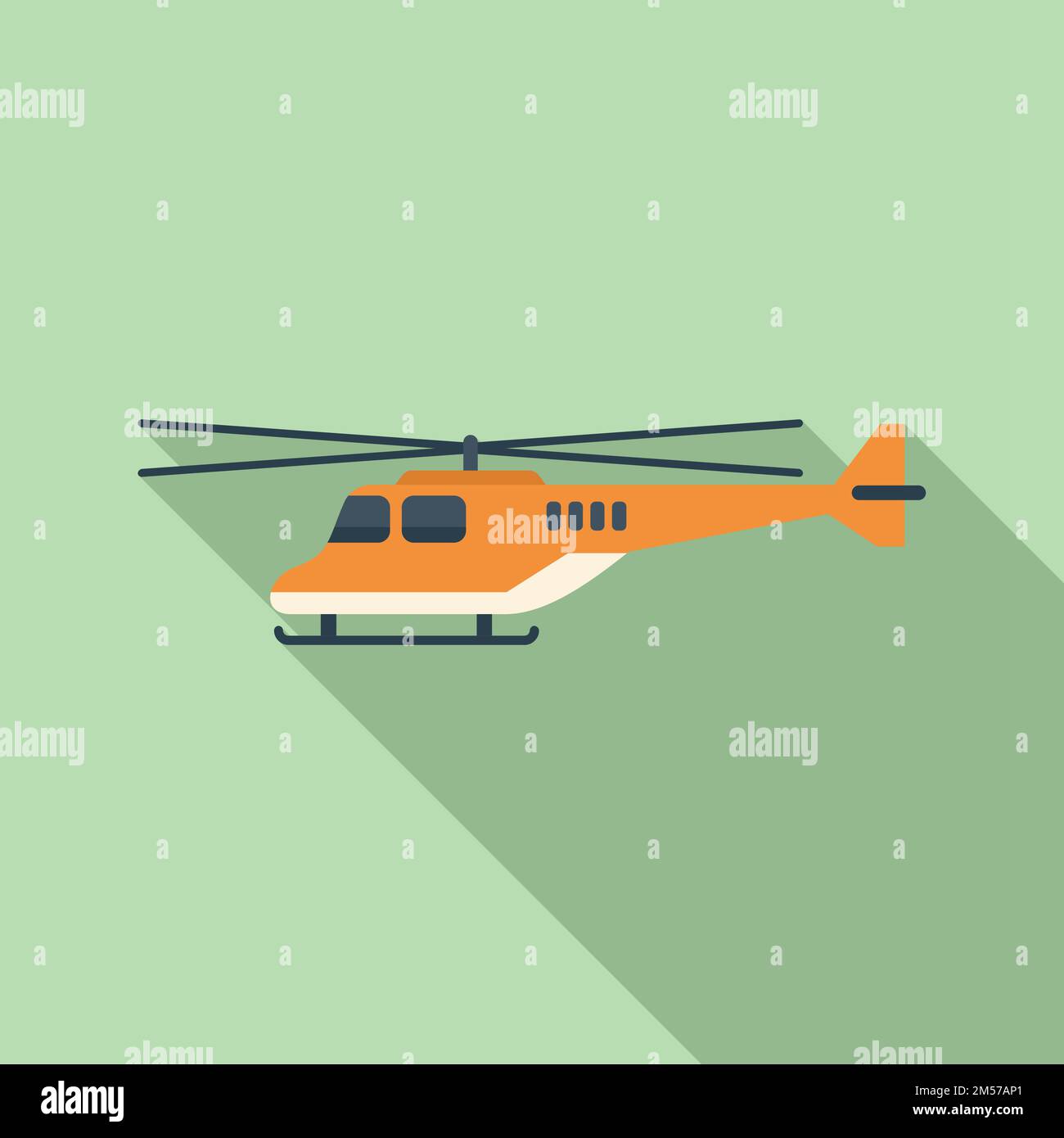 Sky rescue helicopter icon flat vector. Sea transport. Safety flight ...