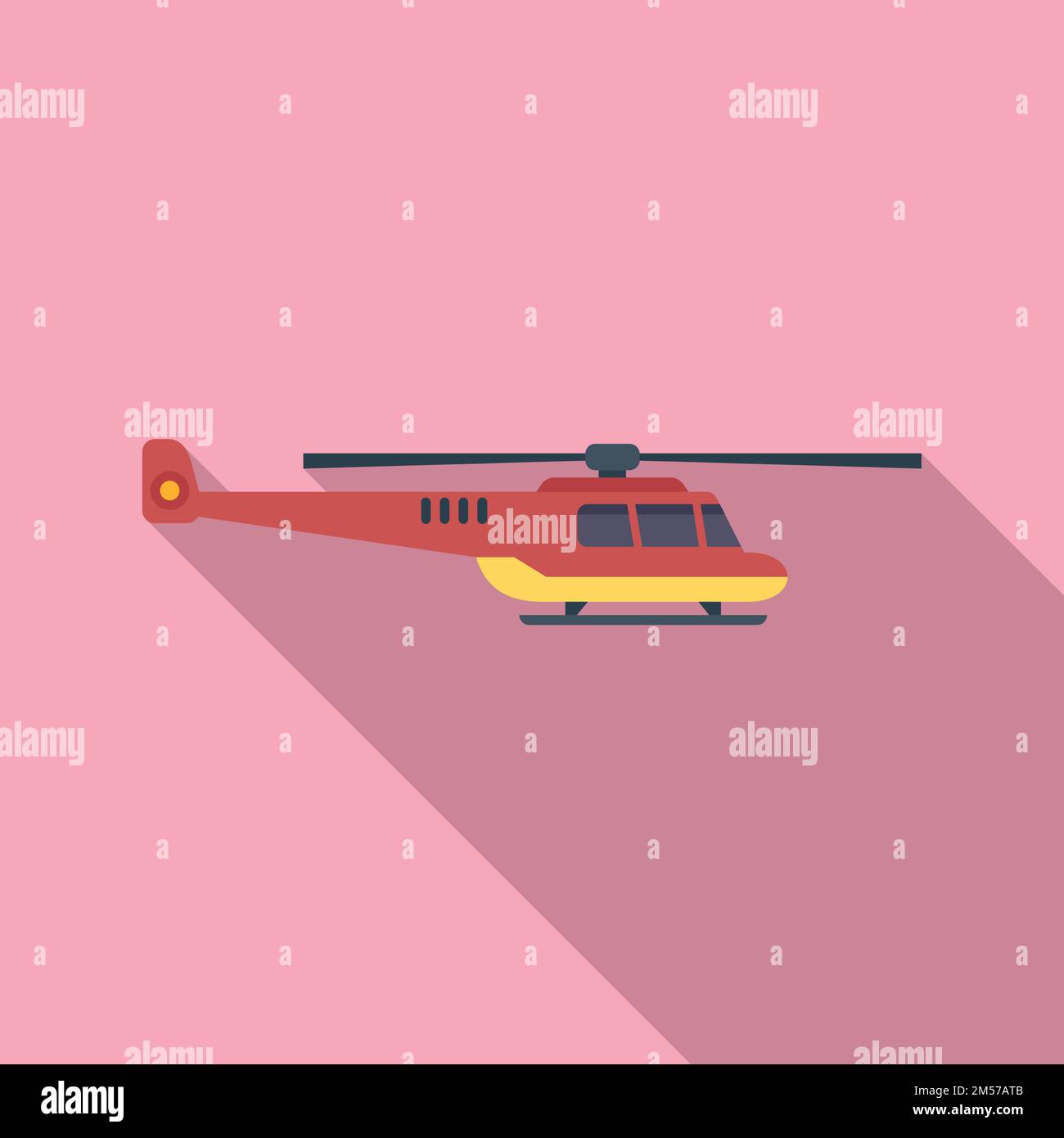 Safety rescue helicopter icon flat vector. Air transport. Flight ship ...