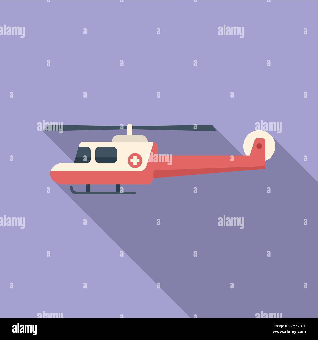 Air rescue helicopter icon flat vector. Sea chopper. Aerial guard Stock ...