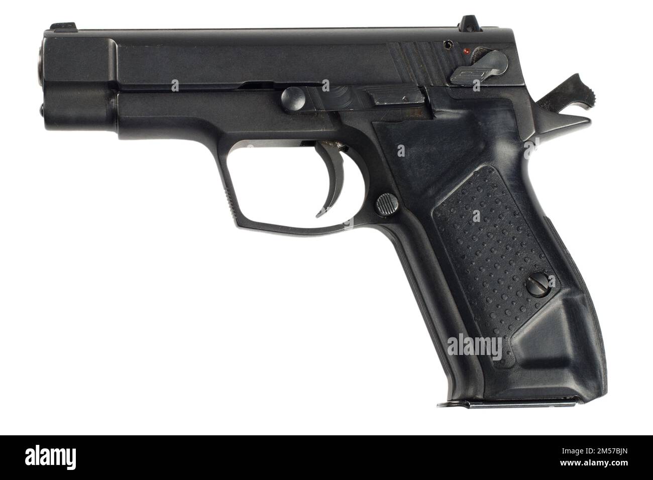 lock and load handgun weapon isolated on white background Stock Photo ...